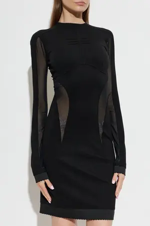 Attico Fitted Mini Dress With Sheer Inserts