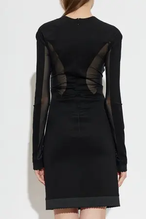 Attico Fitted Mini Dress With Sheer Inserts