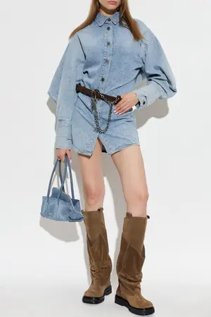 Attico Denim Dress With Pockets