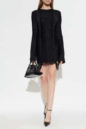 Attico Knit Dress With Decorative Fringes