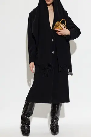Attico Wool Coat With Attached Scarf