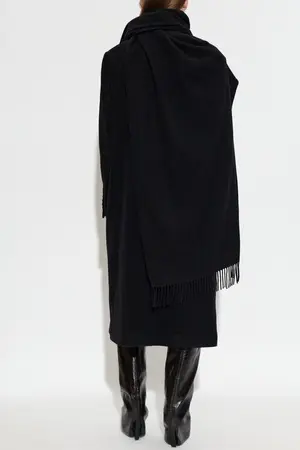 Attico Wool Coat With Attached Scarf