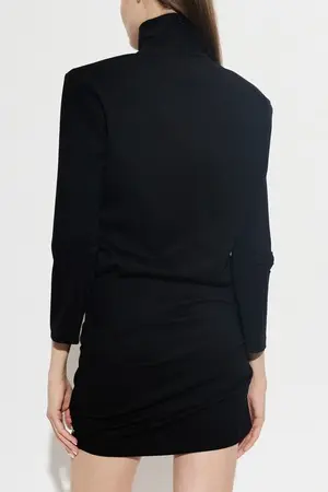 Attico Turtleneck Mini Dress With Ruched Detailing