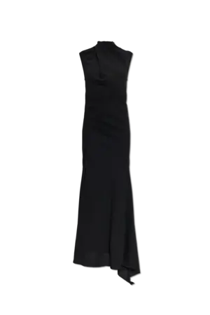 Attico Long Dress With Slit - Black