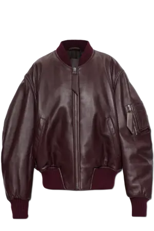 Attico Leather 'bomber' Jacket - Burgundy