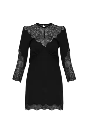 Attico Lace Trimmed Dress - Black