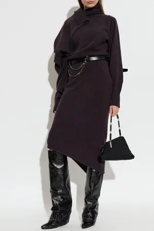 Attico Wool Dress With A Pleat