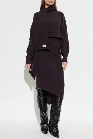 Attico Wool Dress With A Pleat