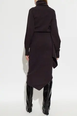 Attico Wool Dress With A Pleat