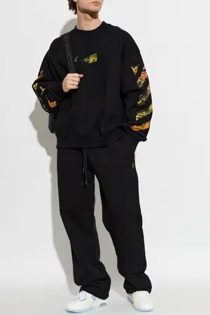 Off-White Sweatshirt With A Colorfully Printed Logo