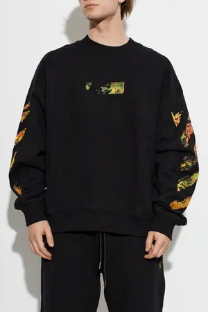 Off-White Sweatshirt With A Colorfully Printed Logo