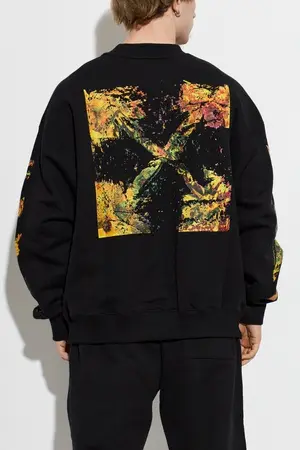 Off-White Sweatshirt With A Colorfully Printed Logo