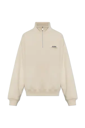 Jacquemus Sweatshirt With A Stand-up Collar - Cream