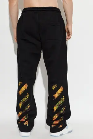 Off-White Sweatpants With A Colorful Printed Logo