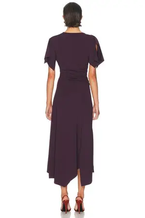 Victoria Beckham Cap Sleeve Dress - Black Currant
