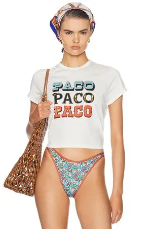 Rabanne Paco Graphic Tee - White