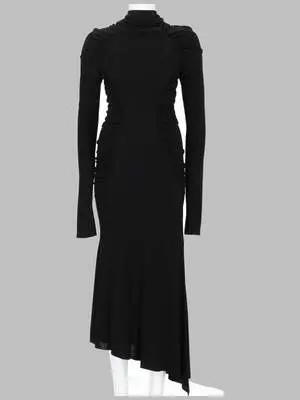 Victoria Beckham Abito Midi A Collo Alto - Black
