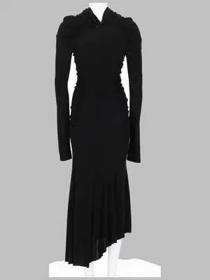 Victoria Beckham High Neck Midi Dress - Black