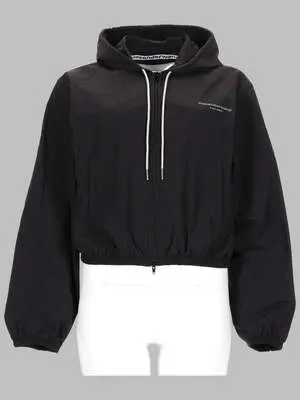 Alexander Wang Hooded Jacket With Logo - Black