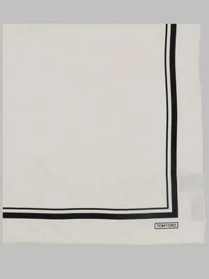 TOM FORD Fazzoletto Da Taschino Con Bordo Tono Su Tono - Cream