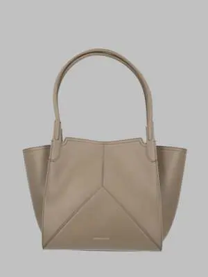 Victoria Beckham Calf Leather Tote Bag - Cream