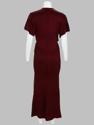 Victoria Beckham Abito Midi Con Drappeggio E Scollo A V