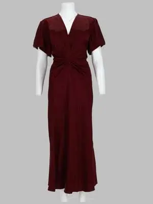 Victoria Beckham Midi Dress With V-neck And Ruching - Multicolor