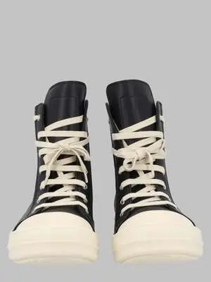 Rick Owens High Top Lace Up Sneakers - Black