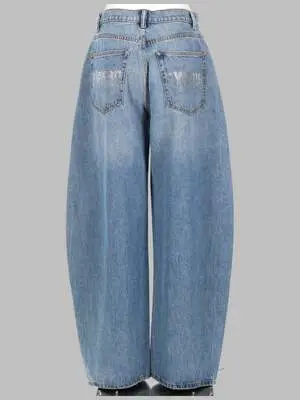Alexander Wang Blow Up Jeans With Rhinestone Logo - Blue