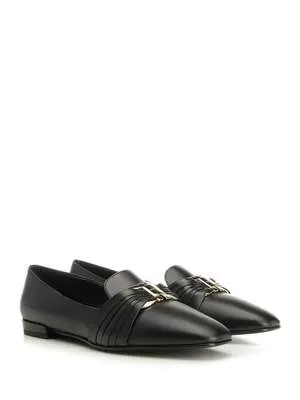 FERRAGAMO Gancini Ornament Square Toe Loafers