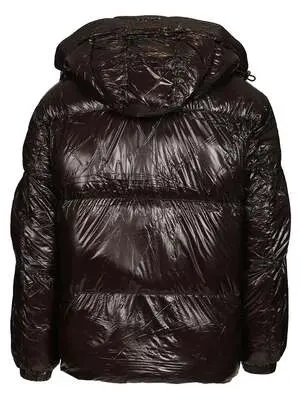 DIESEL® Quilted Taslan Down Jacket With Viraloff® Treatment And Drawstring Hem - Black