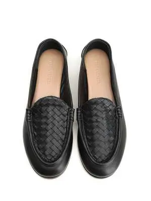 Bottega Veneta Silenzio Loafers With Intrecciato Detail - Black
