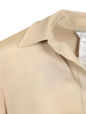 Max Mara Silk Crepe De Chine Polo Dress - Cream