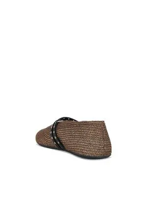 Alaïa La Ballerine Raffia Flats - Brun