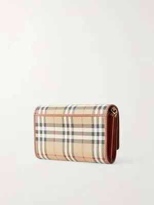 Burberry Checked Leather-trimmed Coated Canvas Clutch