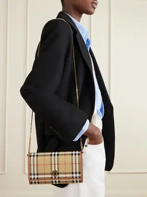 Burberry Checked Leather-trimmed Coated Canvas Clutch