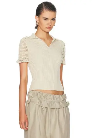 Magda Butrym Short Sleeve Polo Top