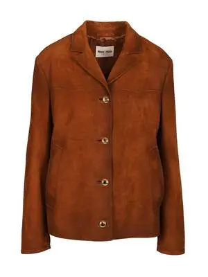 Miu Miu Suede Jacket - Brown