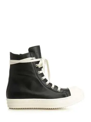 Rick Owens High Top Lace Up Sneakers - Black