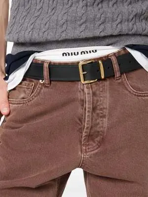 Miu Miu Five-pocket Bull Denim Trousers - Brown