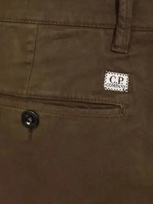 C.P. COMPANY Stretch Cotton Satin Cargo Trousers - Green