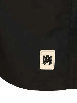Amiri Nylon Swim Shorts With Logo Patch - Black