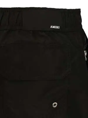 Amiri Nylon Swim Shorts With Logo Patch - Black