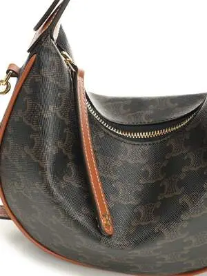 Celine Triomphe Canvas And Calfskin Lulu Teen Bag - Brown