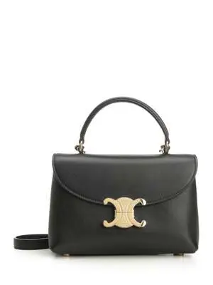 Celine Nino Teen Bag In Garnet Leather - Black