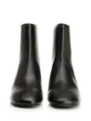 TOTEME Nappa Leather Ankle Boots With Square Toe And Zip Fastening - Black