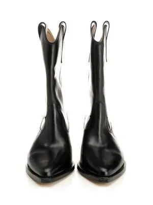 Isabel Marant Étoile Duerto Suede Calfskin Cowboy Boots - Black