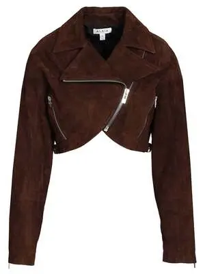Alaïa Cropped Biker Jacket - Brown