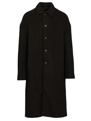 Rick Owens Rick Owens Brad Coat In Alpaca Wool Blend Black