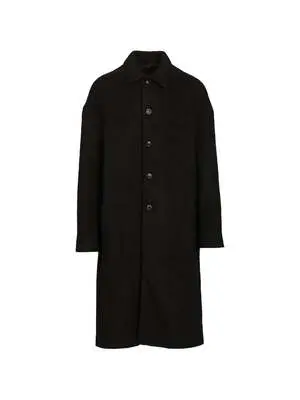 Rick Owens Brad Coat In Alpaca Wool Blend - Black